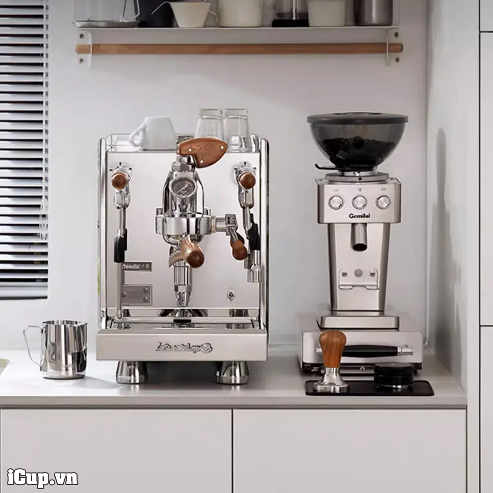 Máy pha cafe gia đình Gemilai 3035A trên kệ - iCup