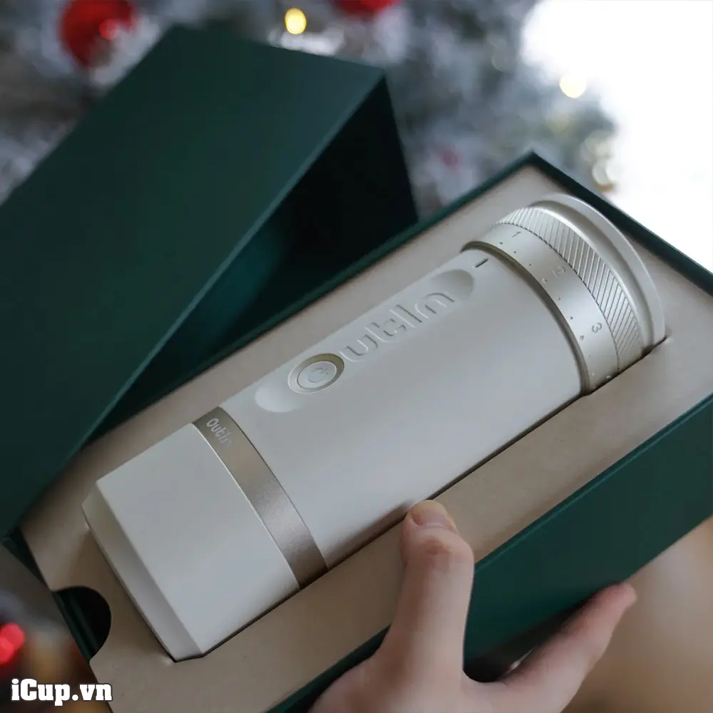Máy xay cà phê Outin Fino trắng full box - iCup
