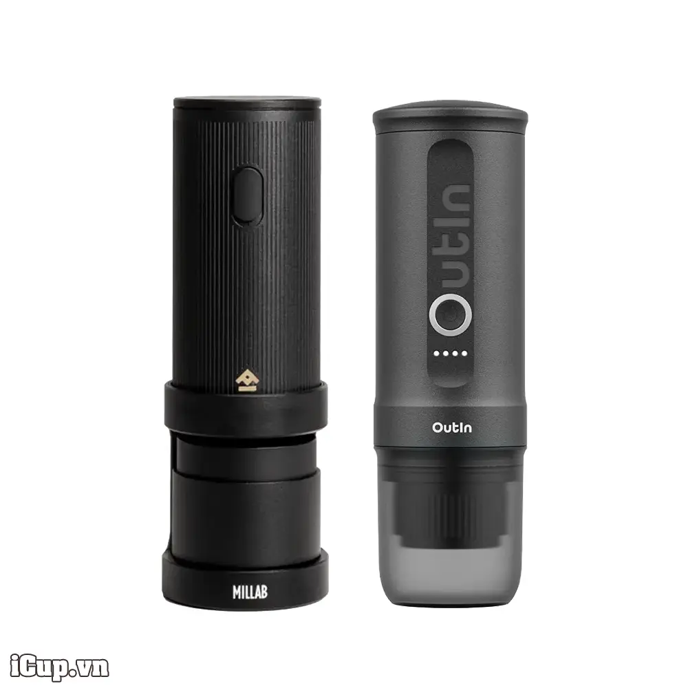 Combo máy xay pha espresso chạy điện cầm tay Outin Nano + Millab E01 ...